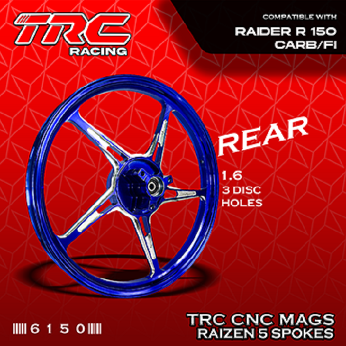 TRC CNC RAIZEN 5 SPOKES MAGS (1.6 x 1.6 x 17) FOR RAIDER R150 FI/CARB ...