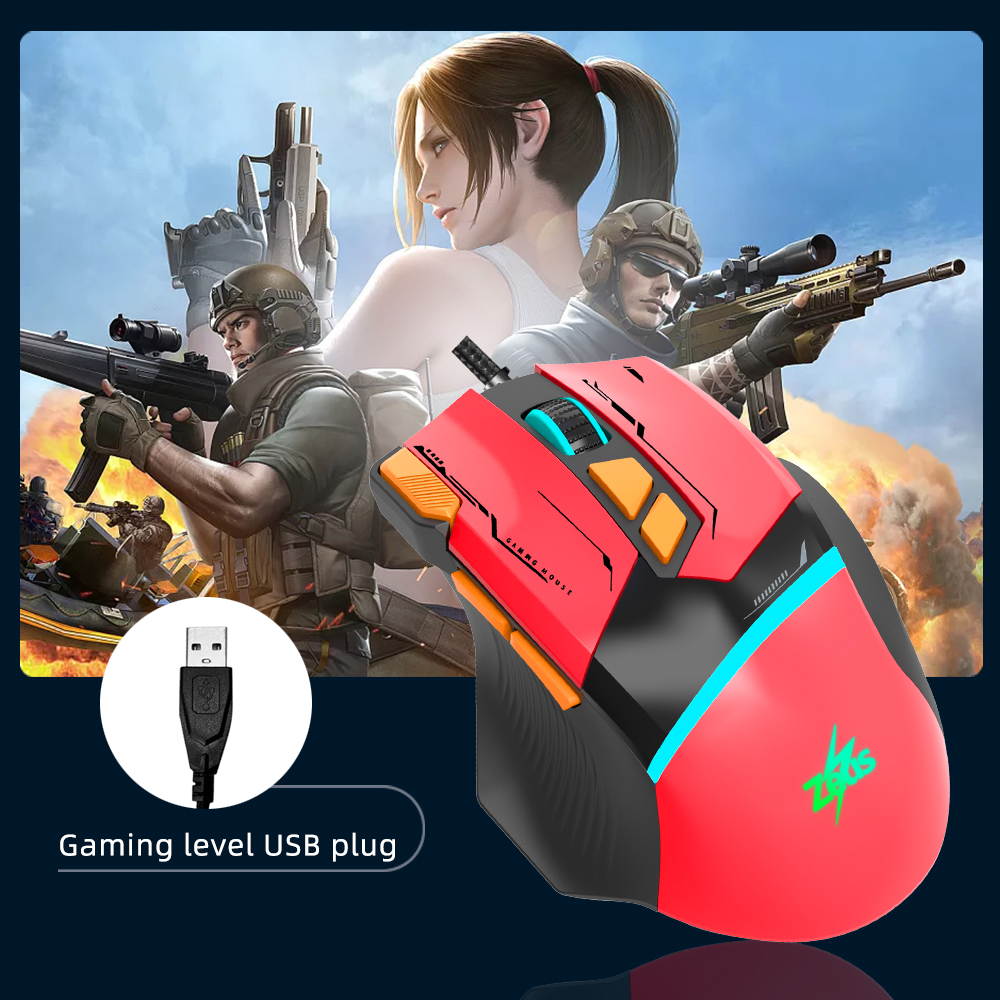 Zeus x GUNDAM (GD-002) RGB LED 8-button wired gaming mouse with cool ...