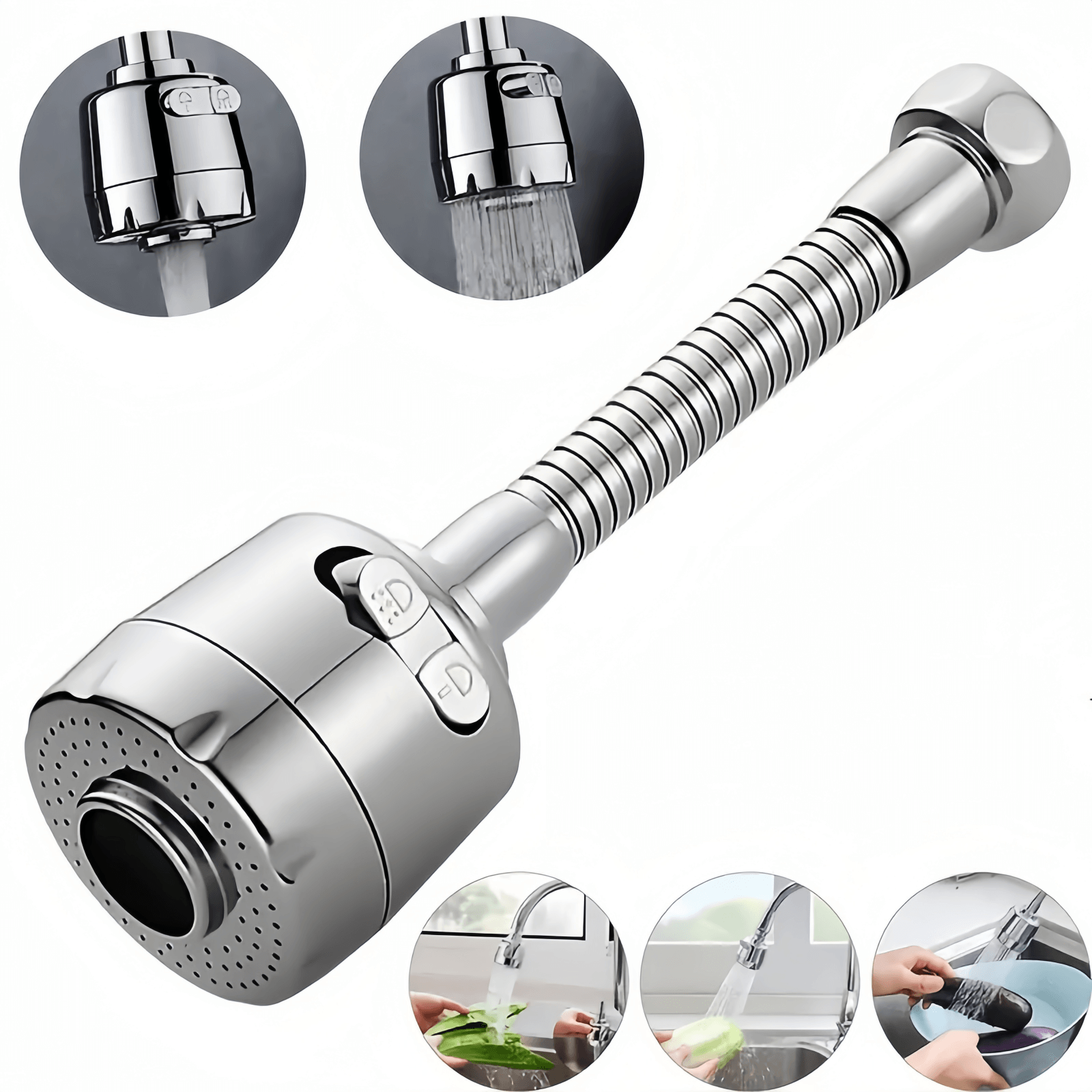 1pc Flexible Faucet Sprayer Attachment, 360° Rotating Kitchen Faucet ...