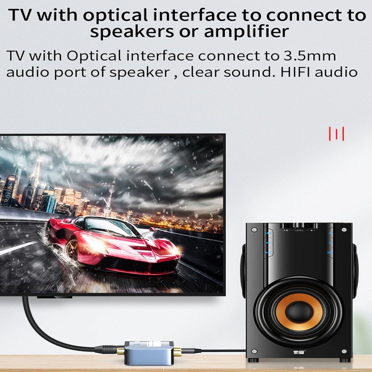 Optical/Spdif to RCA audio converter for Sharp/Sony/Samsung TV connect ...