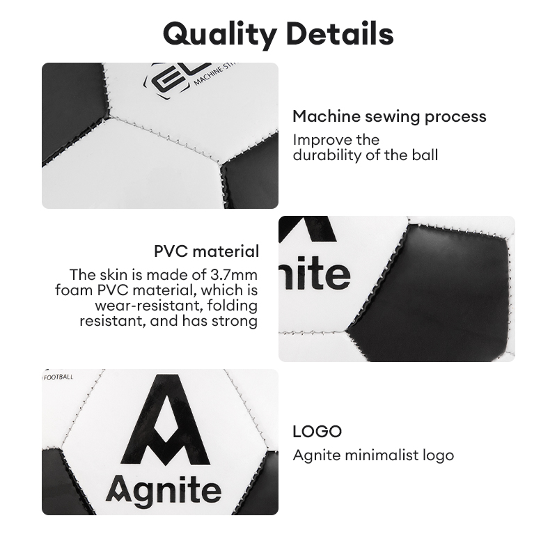 Deli Agnite F1208 No. 3 PVC Machine-sewn Football for Children (black ...