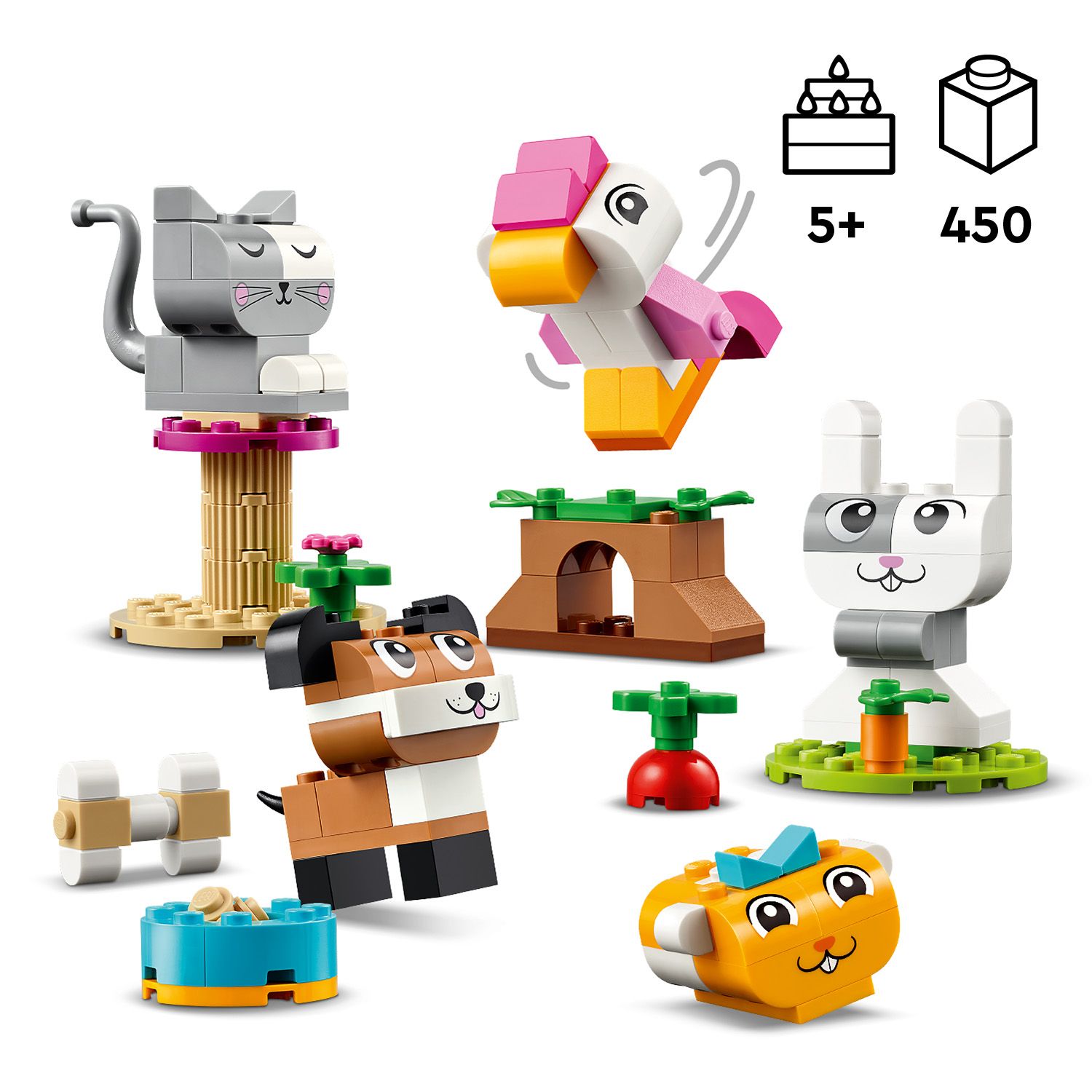 LEGO Classic 11034 Creative Pets Buildable Animal Toy (450 Pieces ...