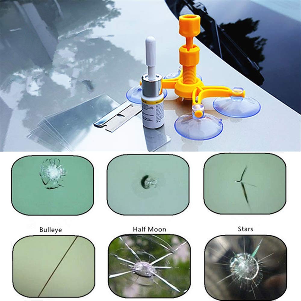 ICON Wind Shield Repair Kit Glass Corrector Set Windscreen Tool Crack ...