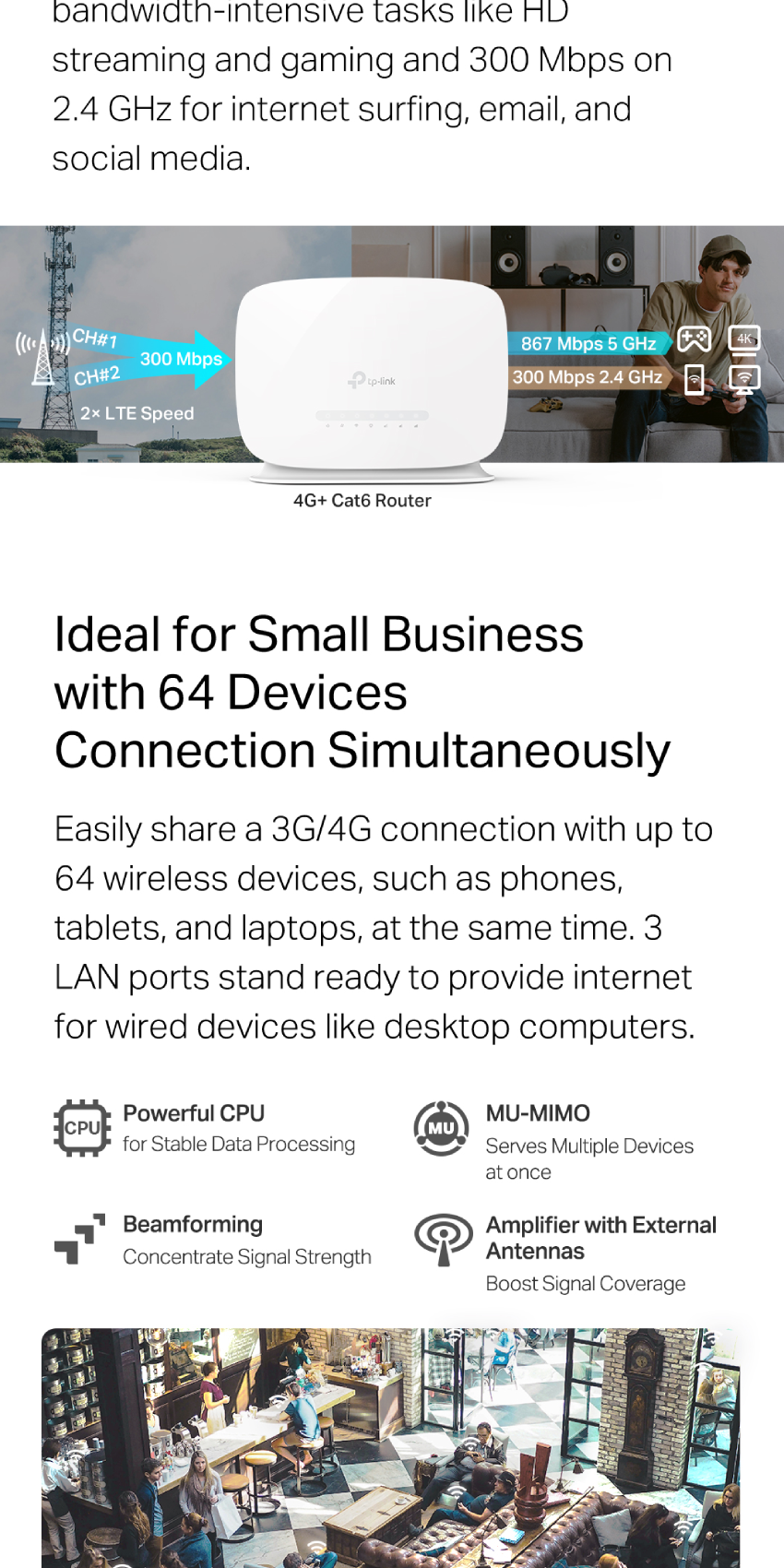 TP-Link | Archer | MR505 | 4G+ | Wi-Fi 5 | AC1200 | Wireless | Dual ...