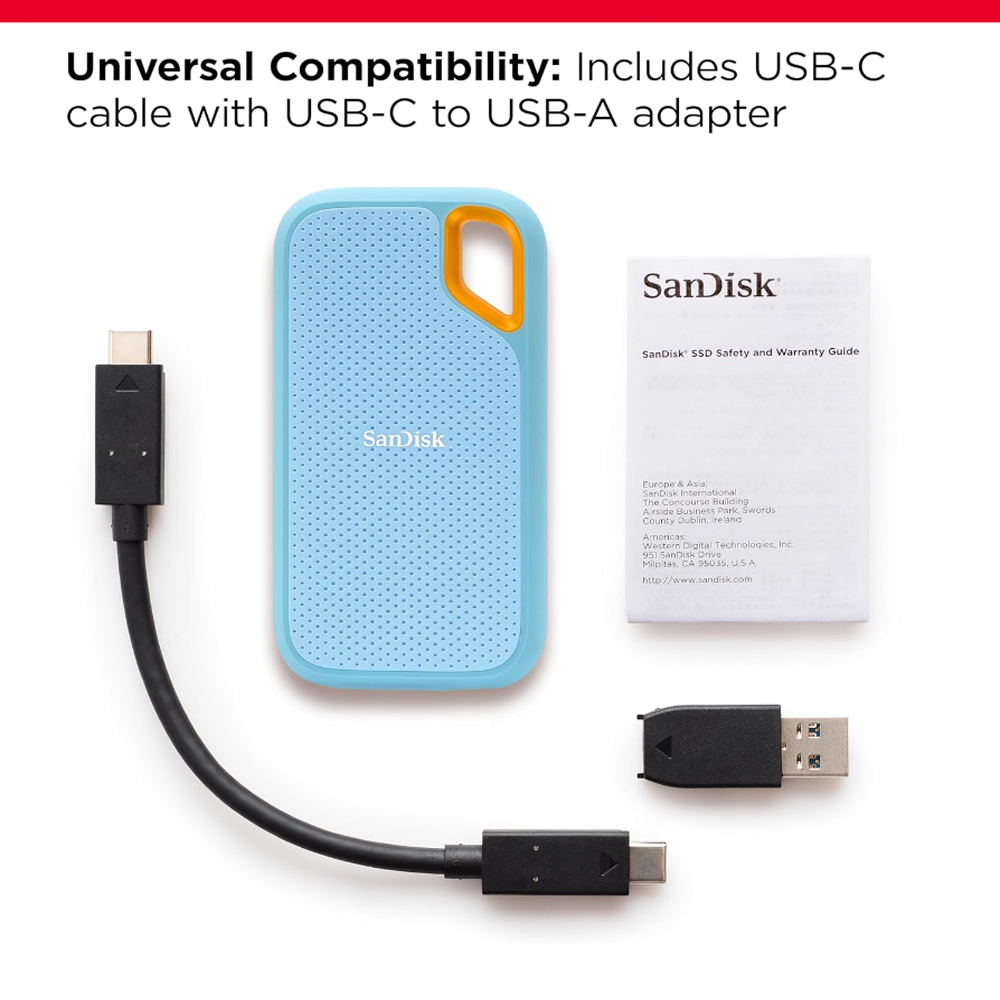 SanDisk Extreme Portable 1TB 2TB 4TB SSD w/ 1050MB/s Read Speed, IP65 ...