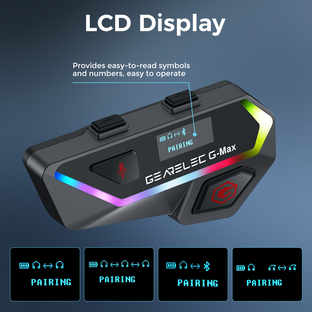 GEARELEC G-Max Group Of 6 Wireless Intercom Bluetooth Helmet Motorcycle ...