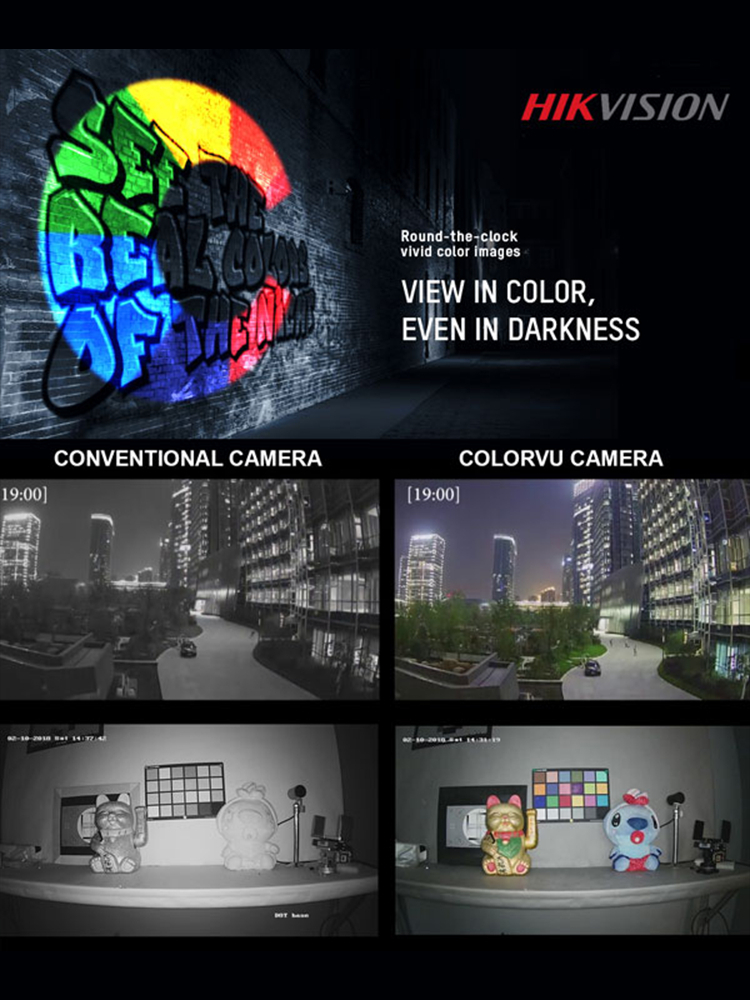 Hikvision 2MP/4MP IP camera package FUll color CCTV kit With audio ...