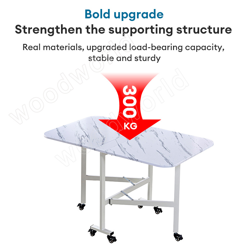 【3 color】Folding table 60/70/80 Dining table with wheels moveable home ...