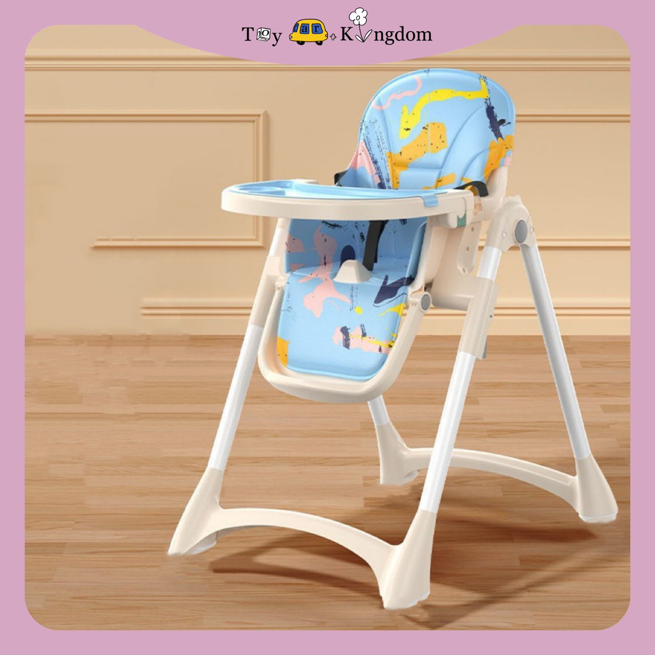 Baby Dining Table Foldable Highchair Height Adjustable W/ 2 table trays ...