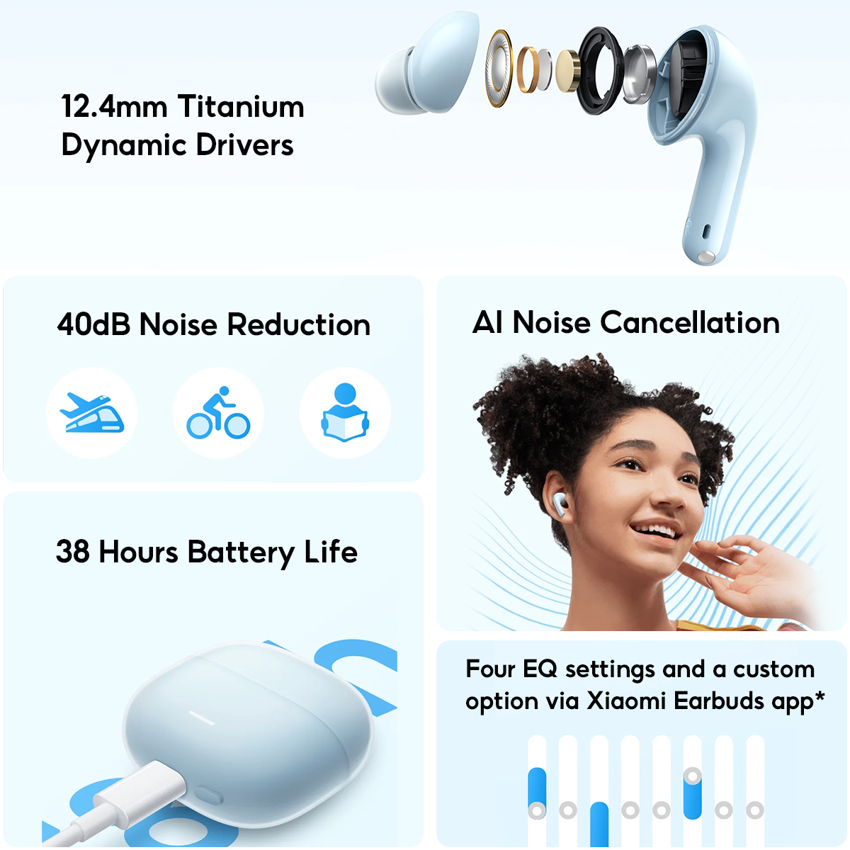 Xiaomi Redmi Buds 6 Lite Global Version Bluetooth 5.3 True Wireless ...