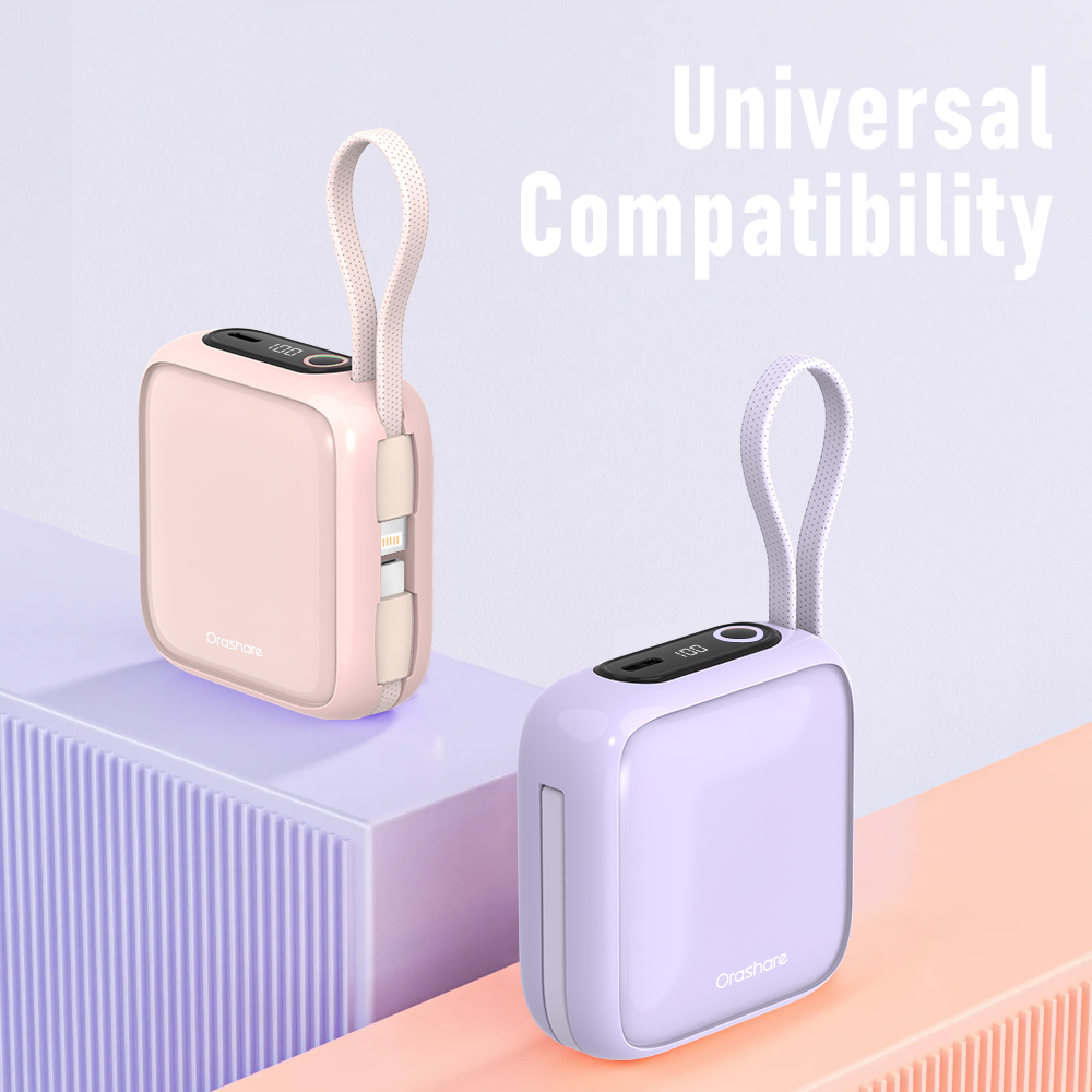 Orashare PCM10 10000mAh Power Bank With Built In Cable 22.5W Super Fast ...