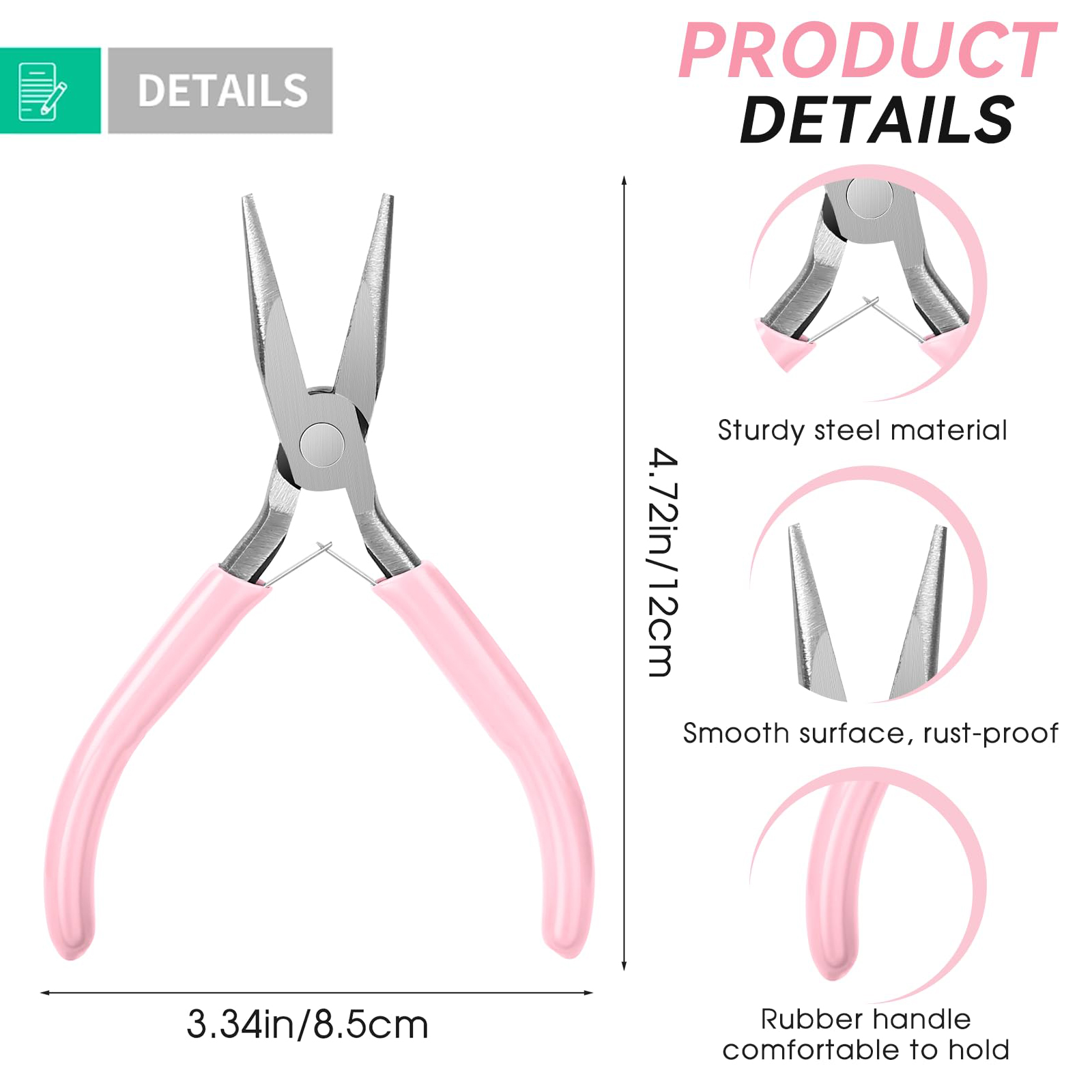 Round Pliers Long Chain Nose Plier for Jewelry Making Craft Pliers Small Diagonal Pliers for ...