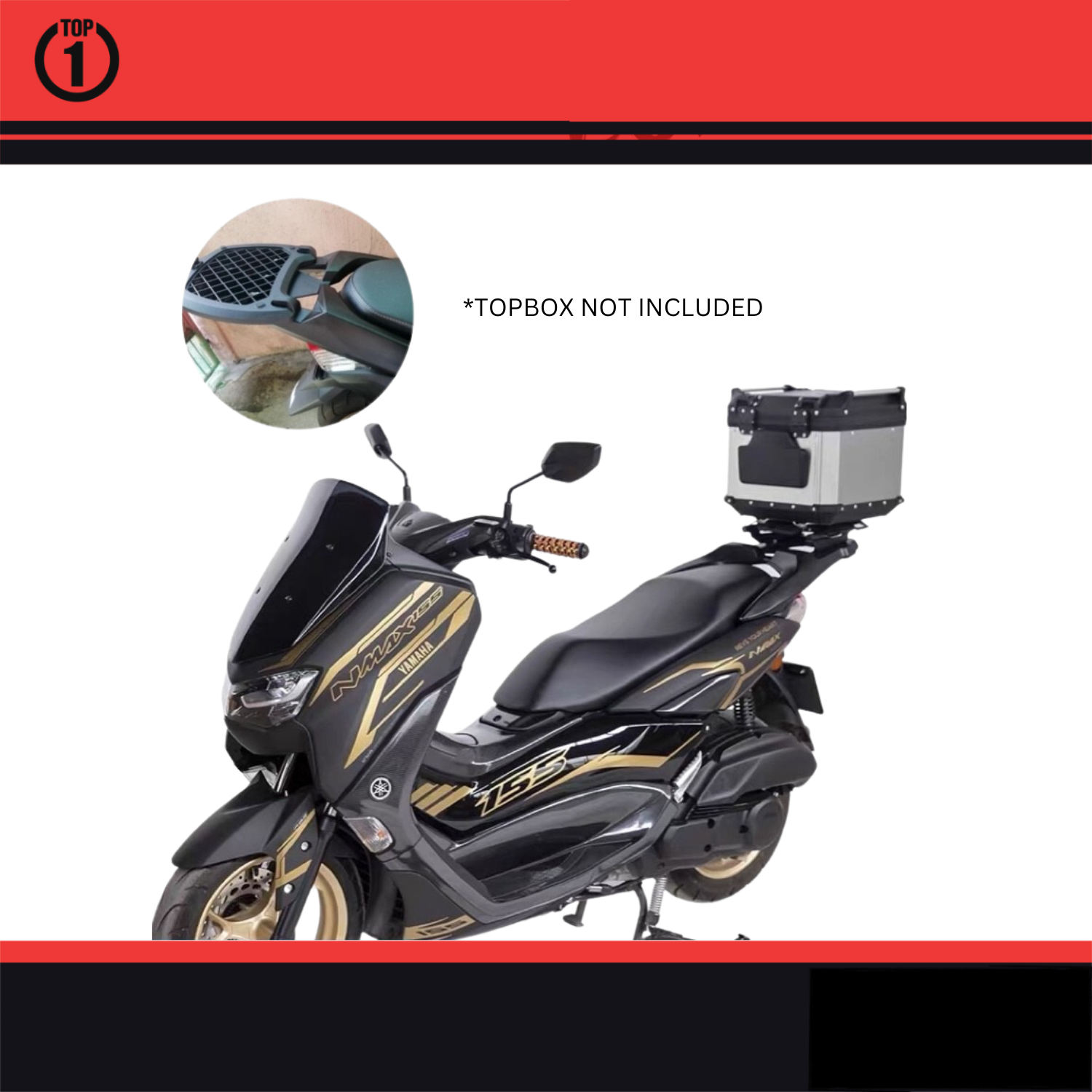 Top1 Yamaha Nmax v1 2018 And ER 150 n 2 Holes Bracket Top Box Moto Box ...