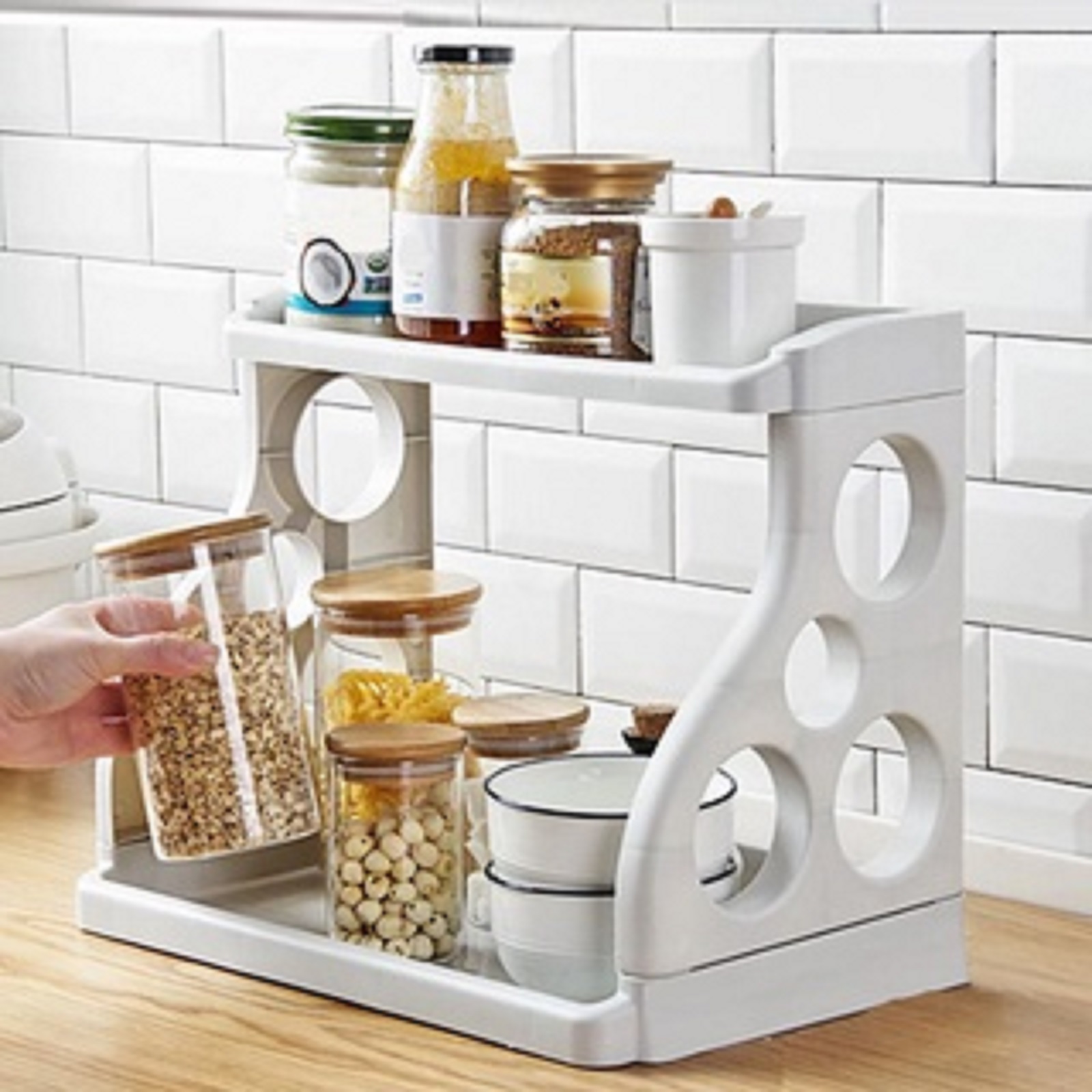 Avinas 2 Layer Floor Kitchen Racks Organizer Storage rack Shelf ...