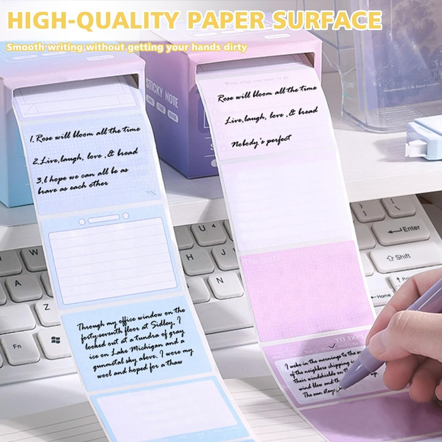 256PCS Sticky Notes Box Pull-out Self-Adhesive Index Labels Tabs Memo ...