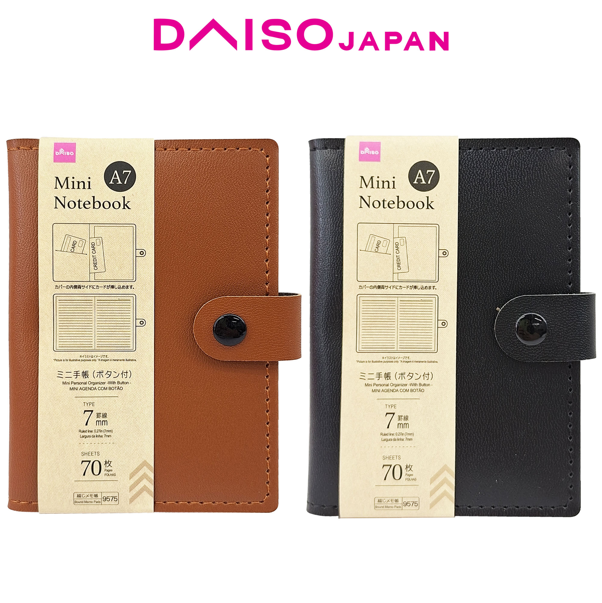 Daiso A7 Mini Lined Notebook with Button Lock | Shopee Philippines
