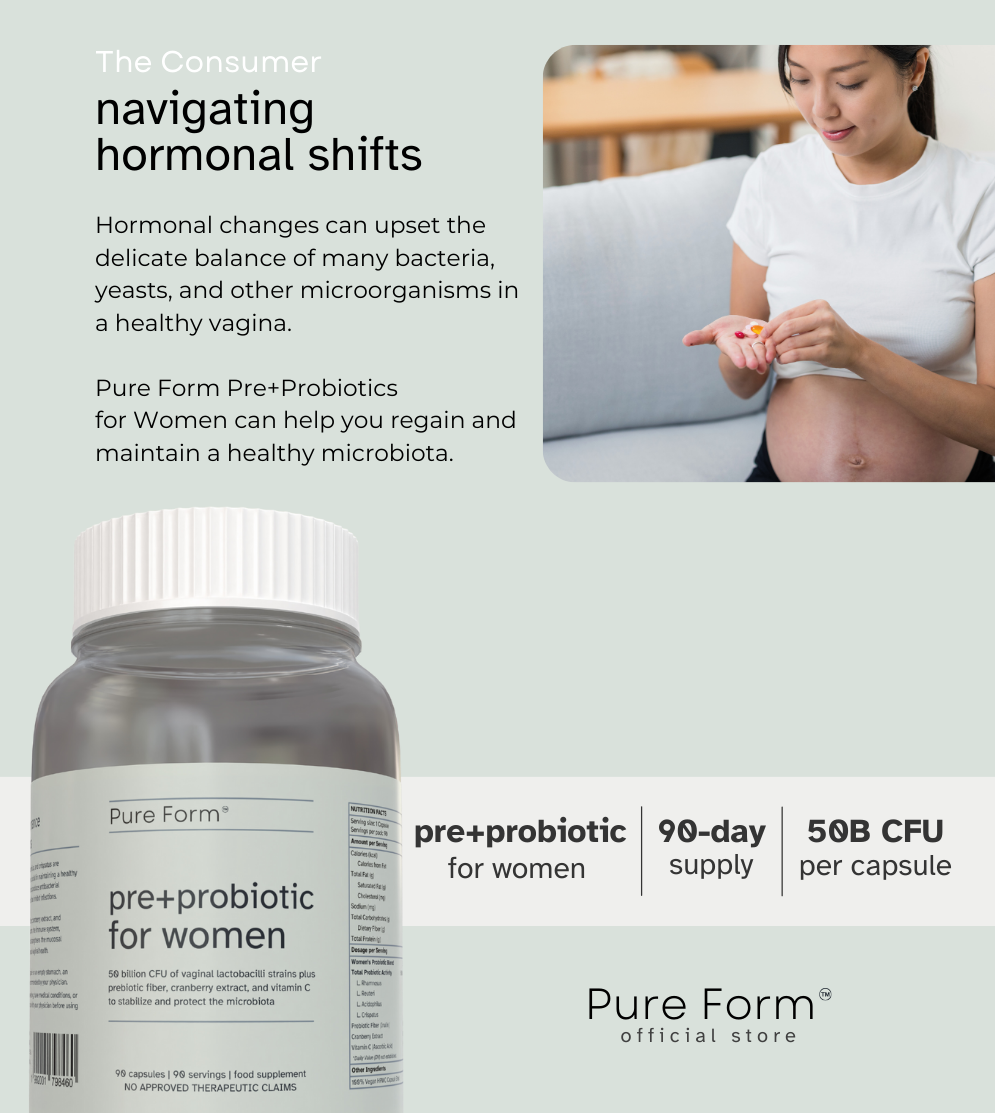 Pure Form Pre + Probiotic for Women | 50 Billion CFU Vaginal Probiotic ...