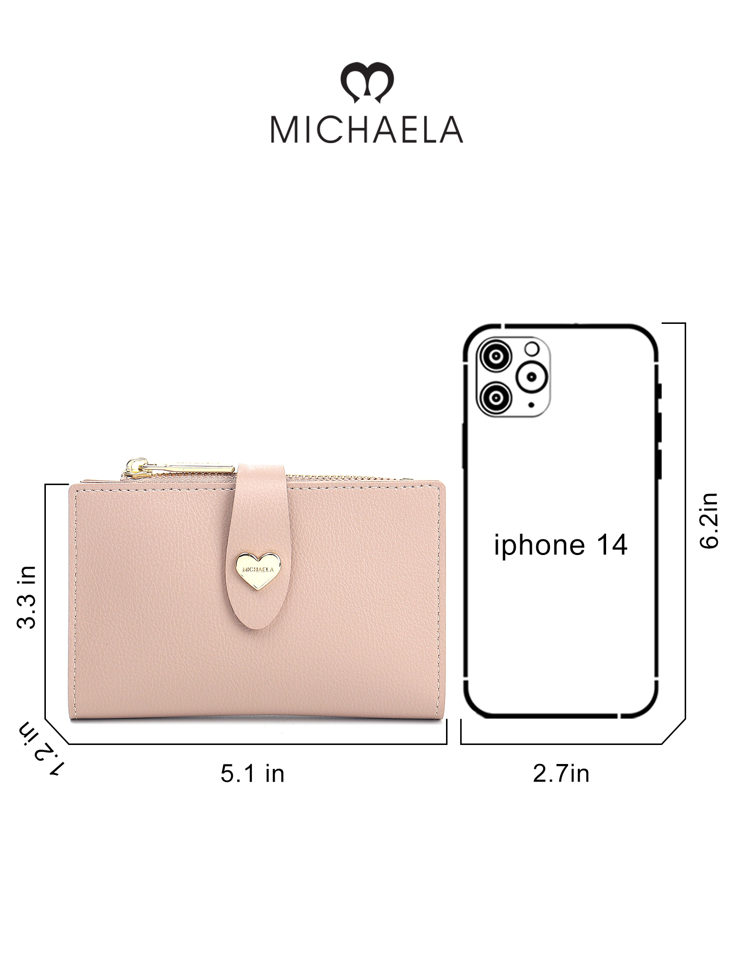 MICHAELA Elegant Bifold Short Wallet for Women 7 Card Holders Belted ...