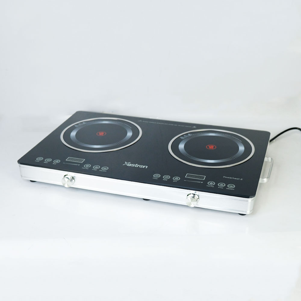 Astron POWERHEAT2 Double-Burner Infrared Ceramic Induction Stove ...
