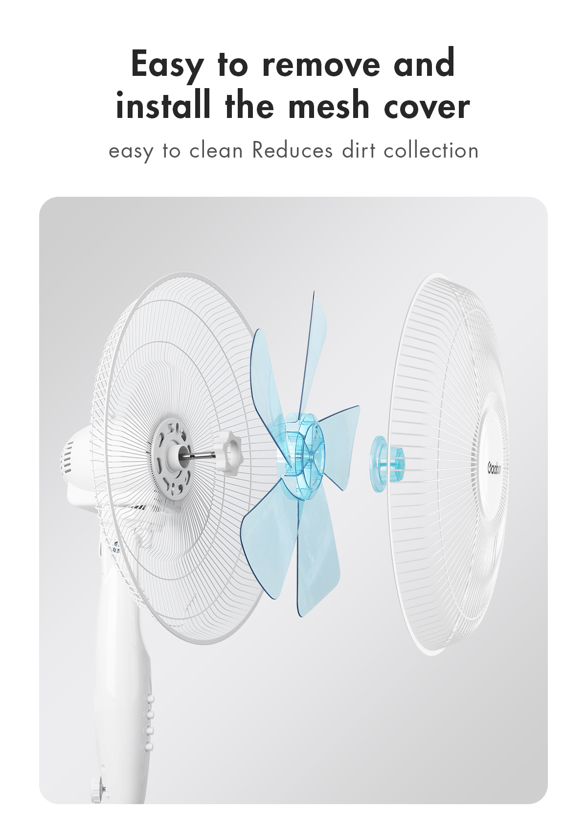 Gaabor Stand Fan Noise Reduction 3 Wind Level Floor-Standing And Table ...