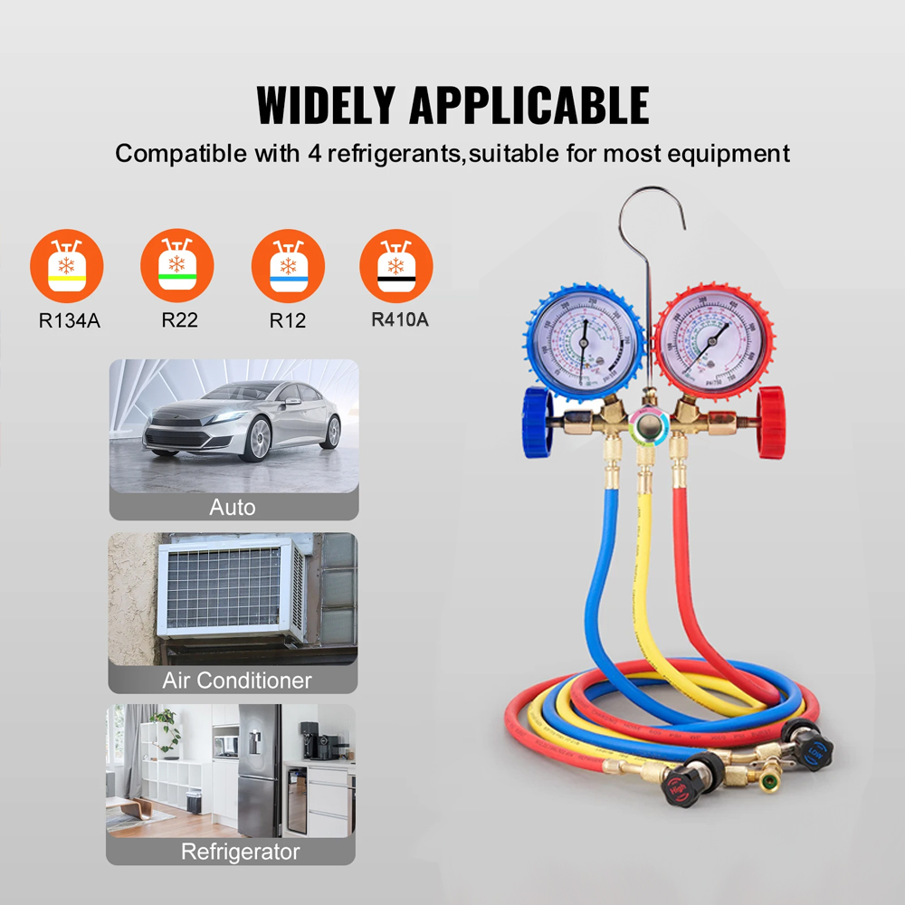 R134a Car Aircon Manifold Gauge Freon Pressure Gauge AC Manifold Gauge ...