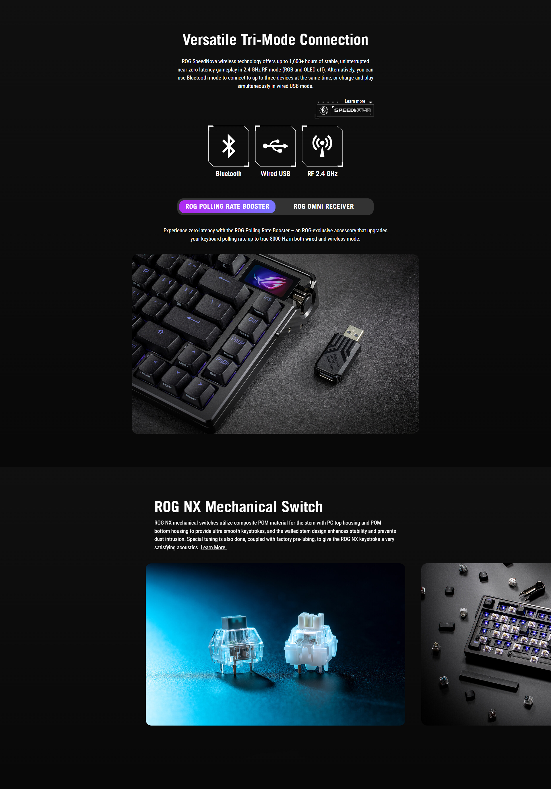 Asus ROG Azoth Extreme M702 NX Aura Sync Tri-Mode Connection Mechanical ...