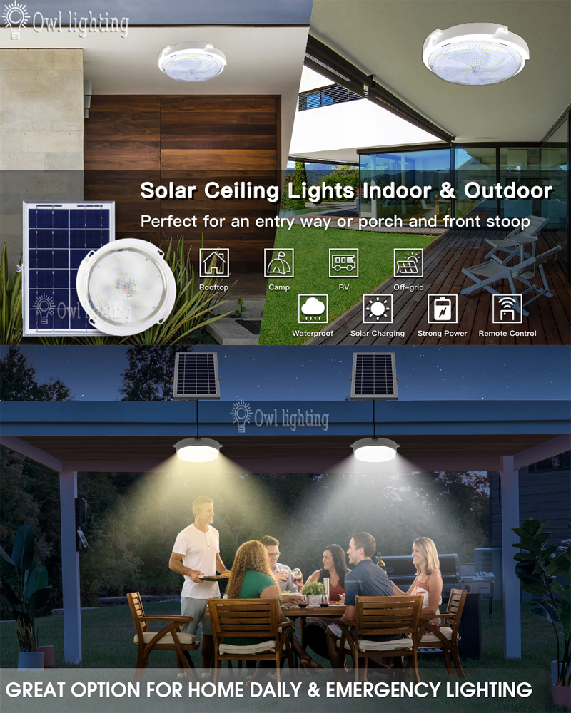 Solar Light Indoor Light Solar Ceiling Light 3 Colors Solar Light ...