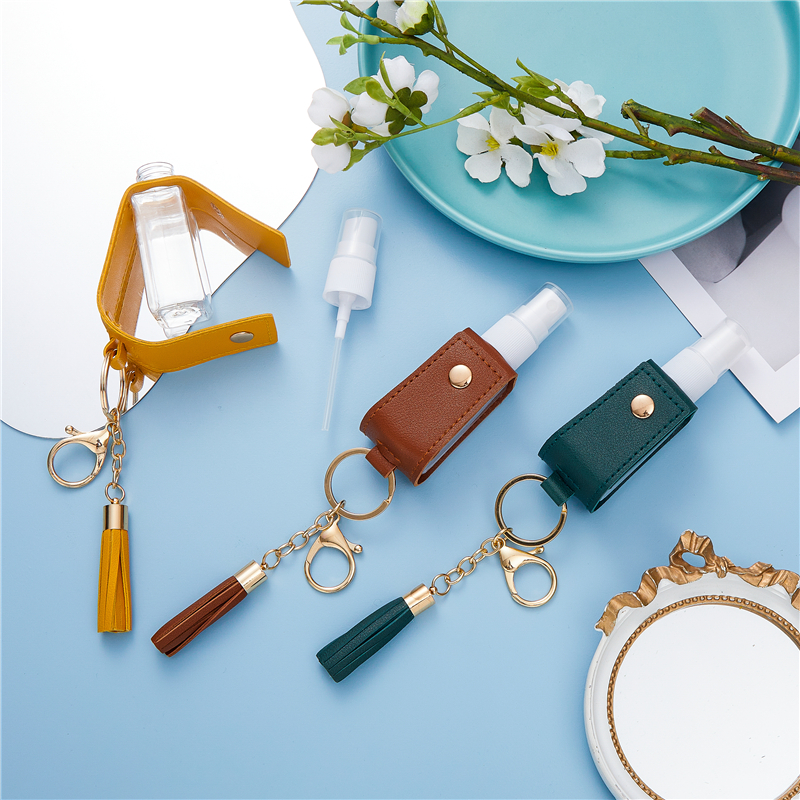Portable Hand Sanitizer Holder Leather Key chain Various Colors ...