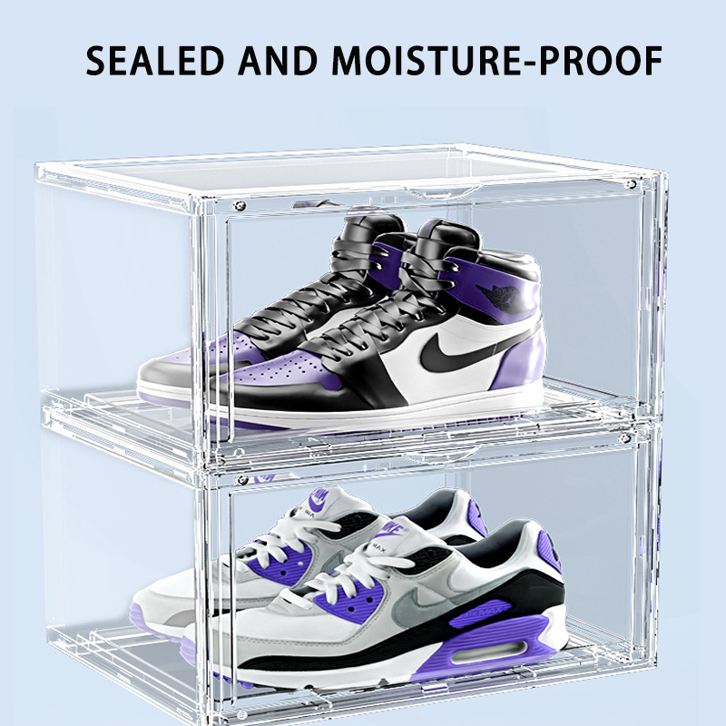 Front Drop/Side Drop Acrylic Stackable basketball shoe box Shoe ...