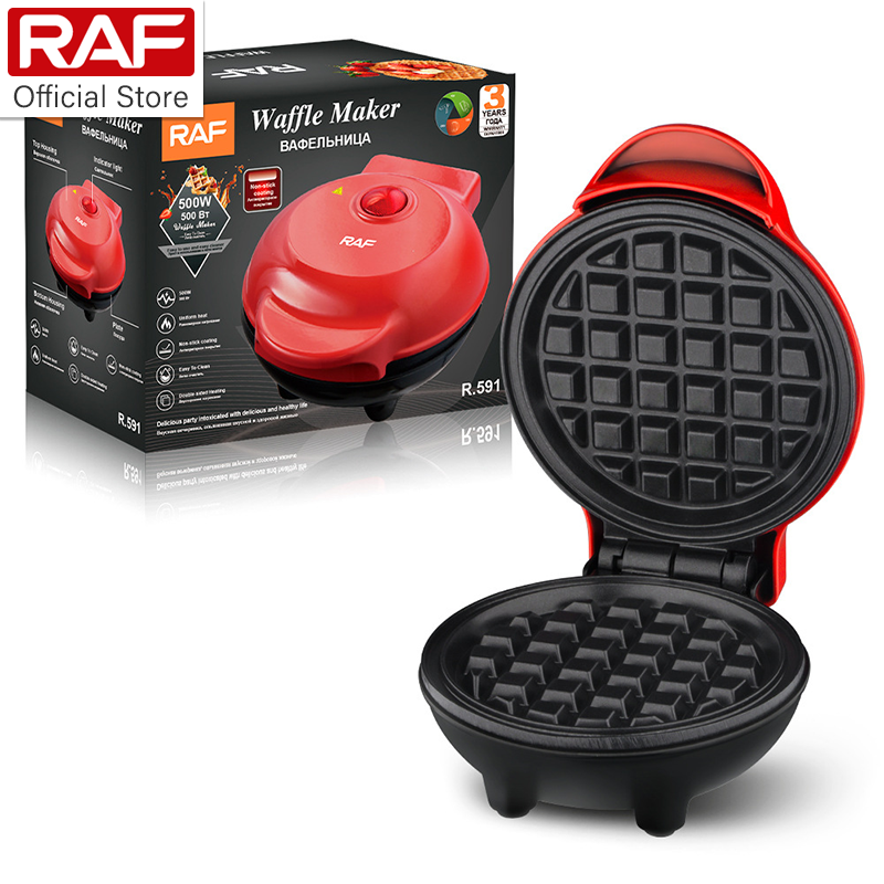 RAF Mini Waffle Maker 500W Household Electric Waffle Machine Portable ...