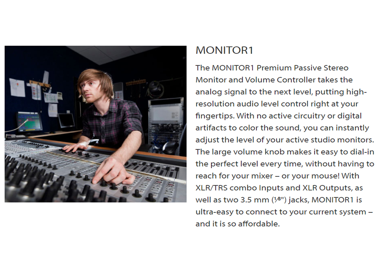 Behringer MONITOR1 Premium Passive Stereo Monitor & Volume Controller 10W with Mute & Mono ...