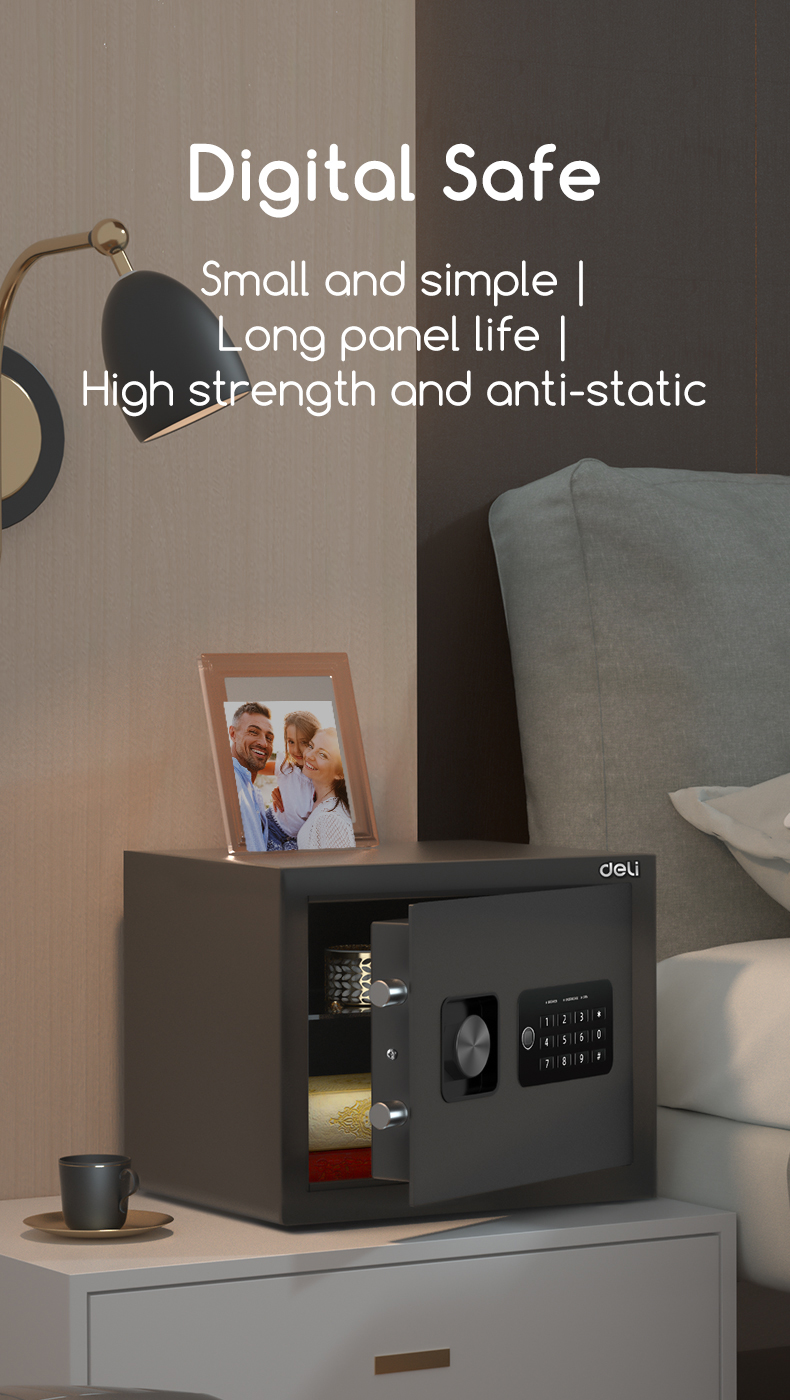 Deli Electronic Safe Deposit Box Digital Lock Money Box With Lock And ...