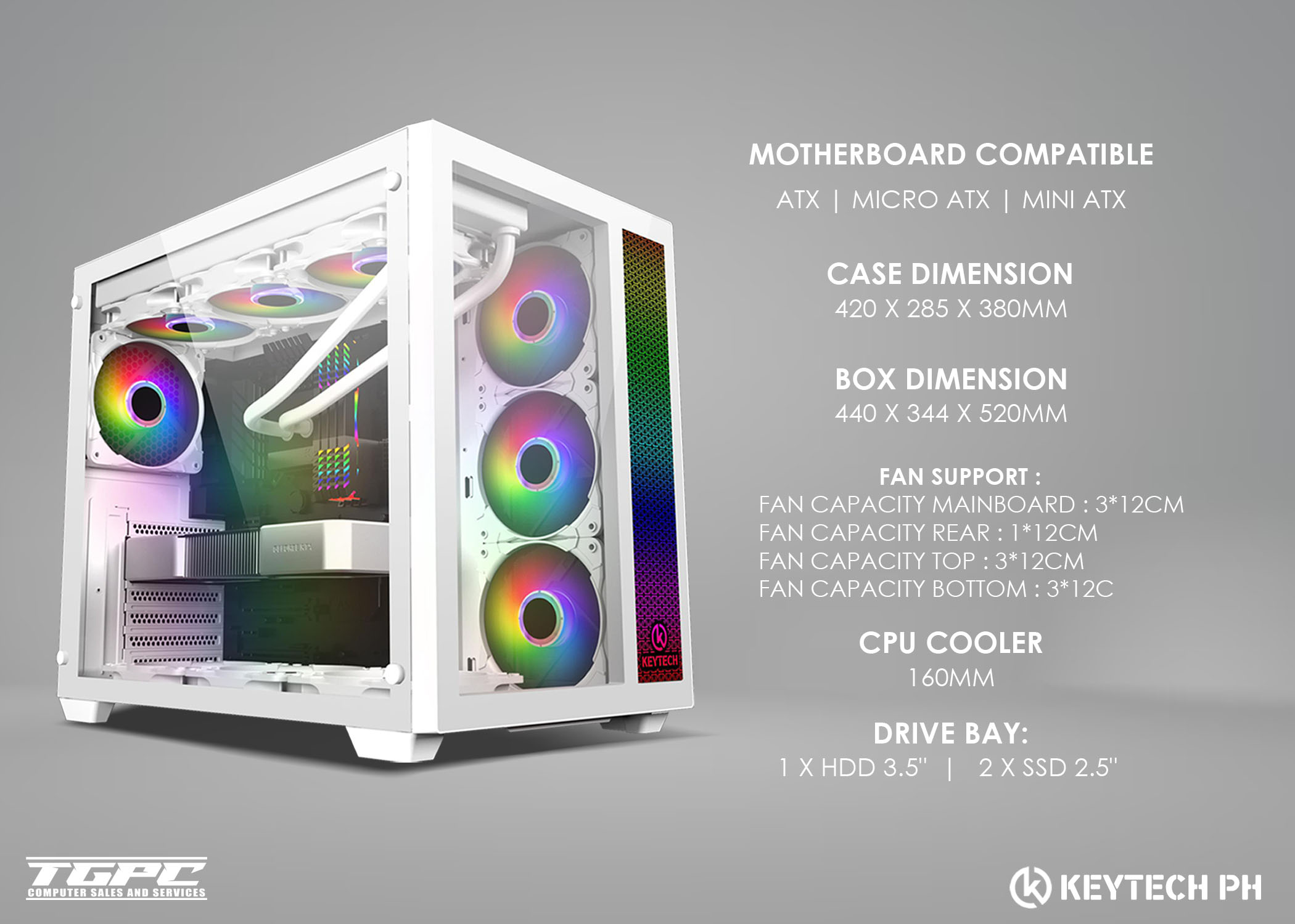 Coolman Robin 3 Gaming Case Tempered Glass Full Tower | KEYTEC ROBIN SE ...