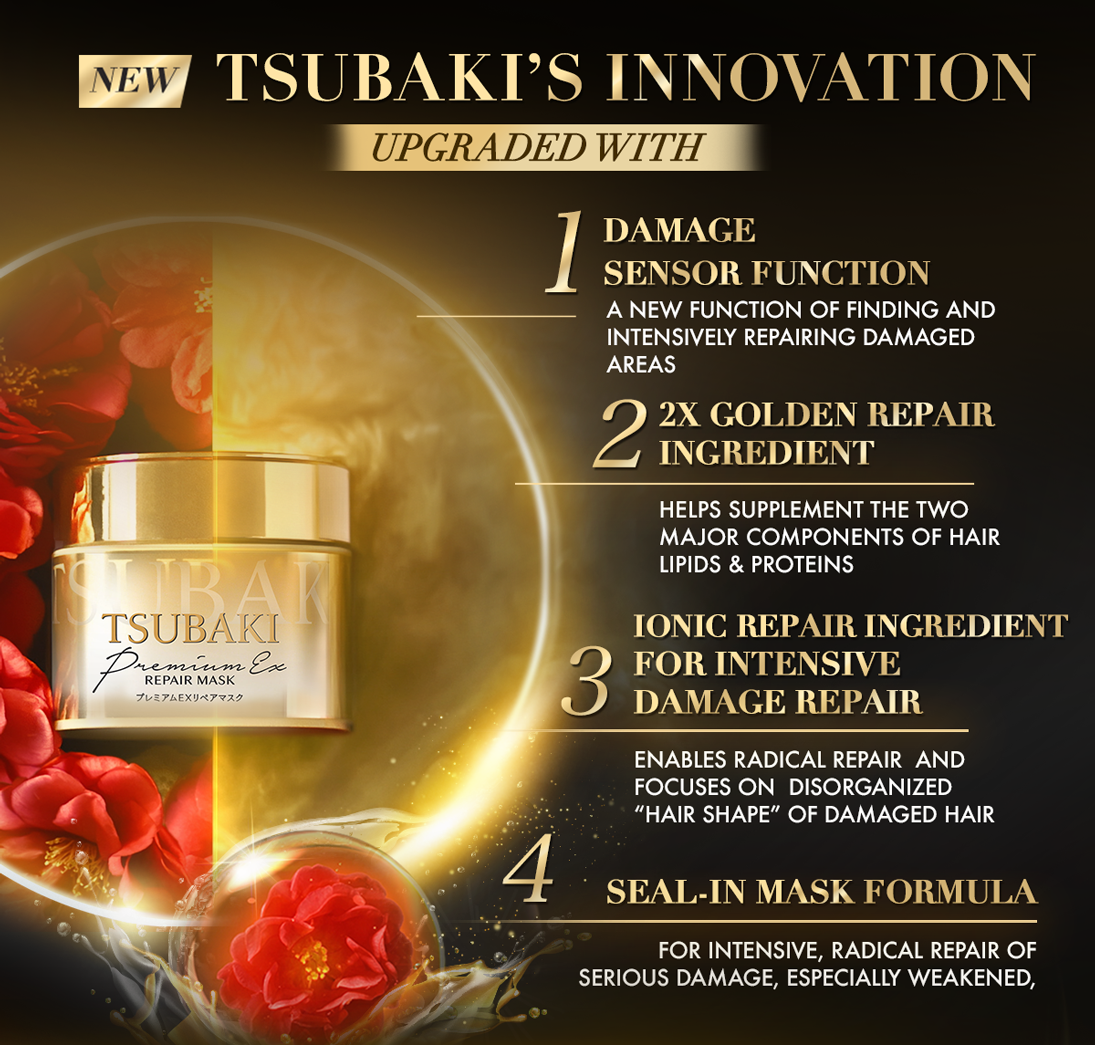 TSUBAKI Premium Volume & Repair Shampoo, Conditioner & Ex Repair Mask ...