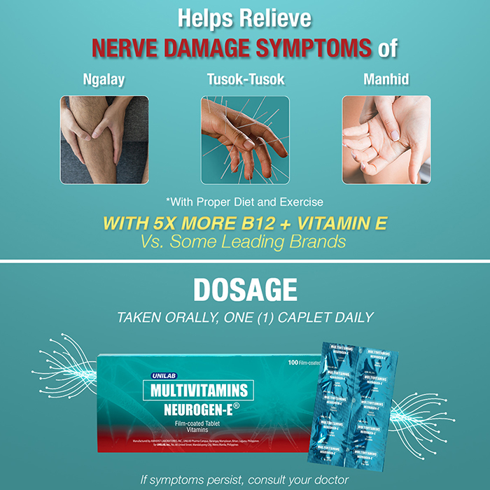 Unilab Neurogen E with Vitamin E and B Complex 12 Tablets - Relief from Nerve Damage | Shopee ...