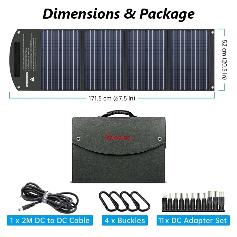 Yoobao Water Proof Foldable Bag Design Solar Panel 100W 18V IPX4 With ...