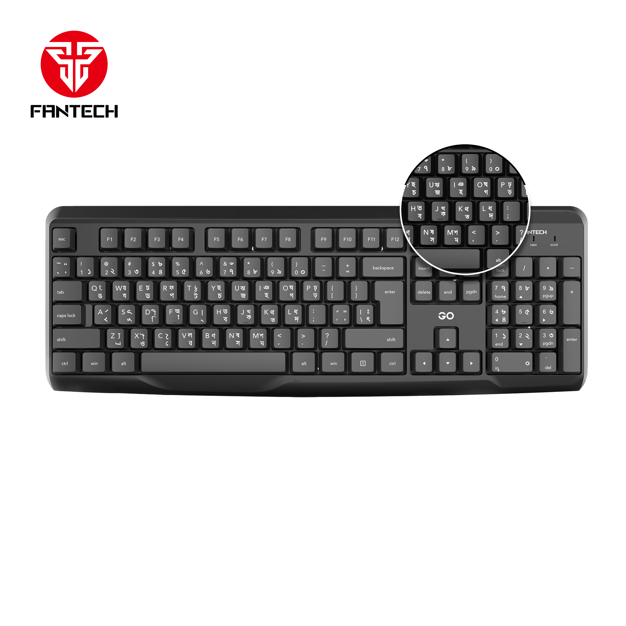 Fantech K211 GO Wired Office Keyboard with Comfortable Smooth Typing ...