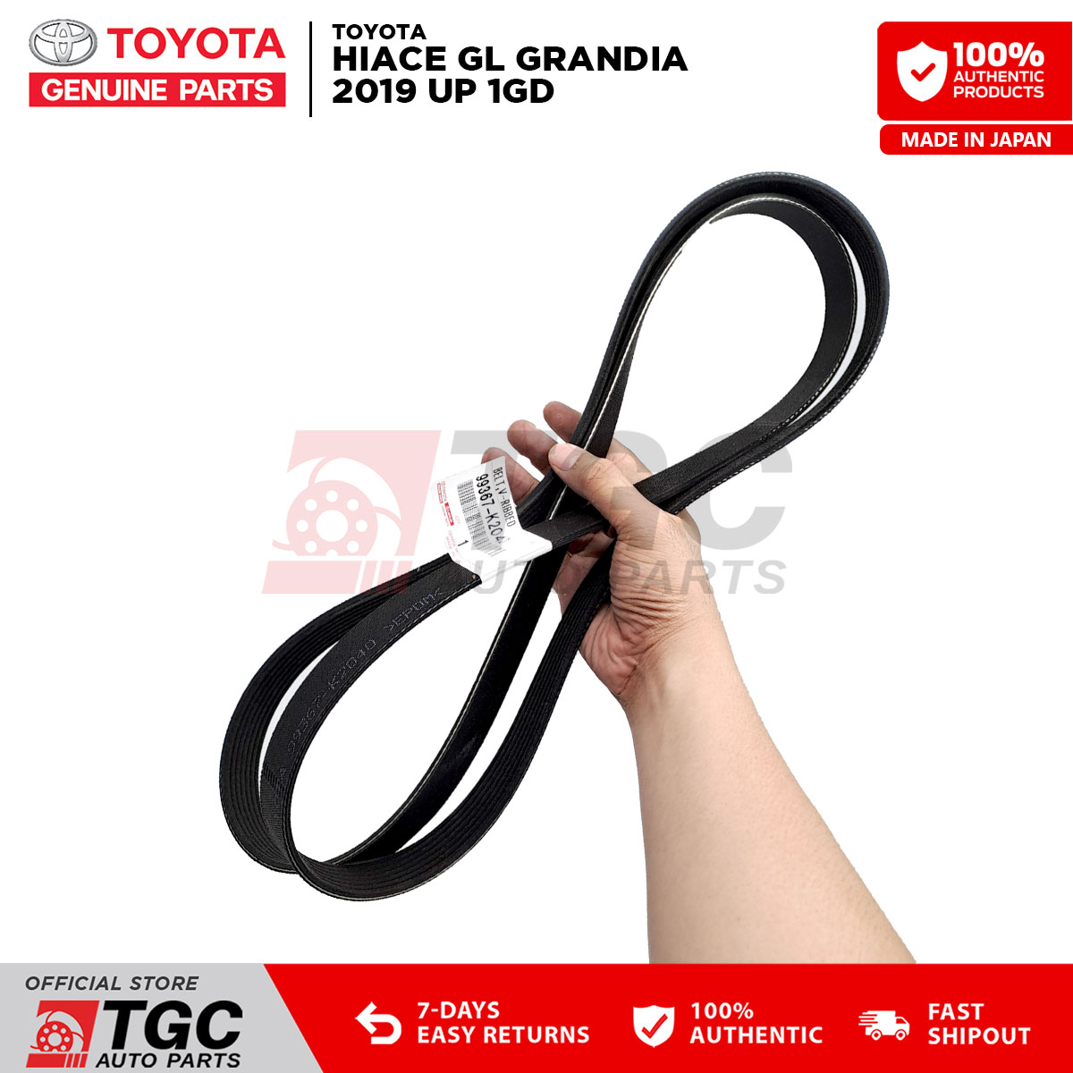 Toyota Genuine Drive Belt V-Ribbed Toyota HIACE GL Grandia 2019 up 1GD ...