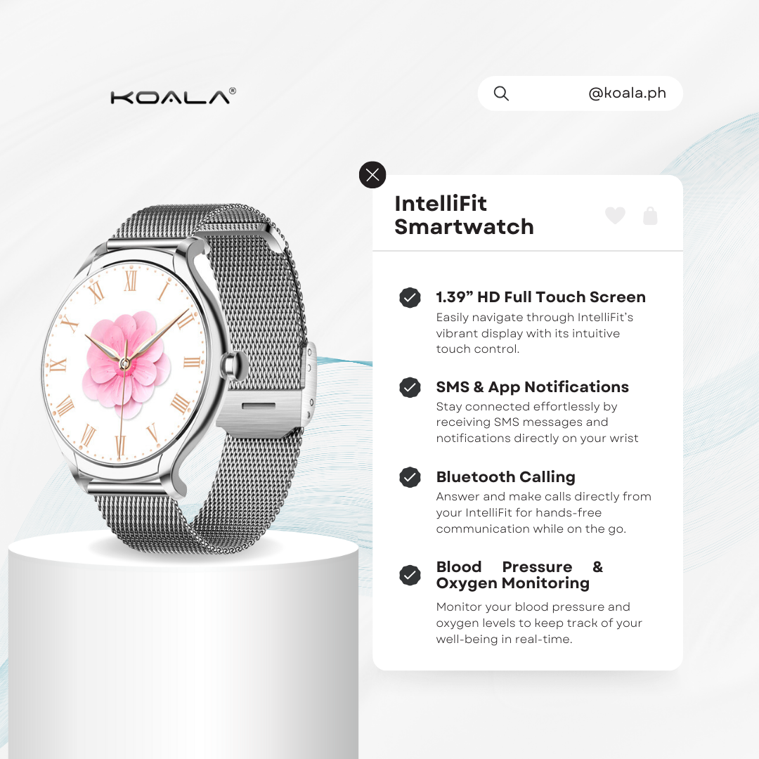 Koala® IntelliFit Smartwatch in Stainless Steel Strap | Shopee Philippines