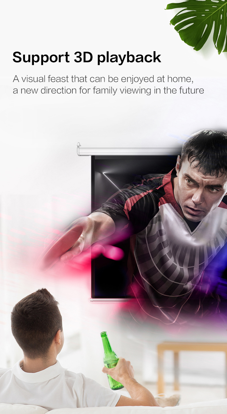 Deli 4K Portable Projection Screen Home HD Automatic Rising-Lowering ...