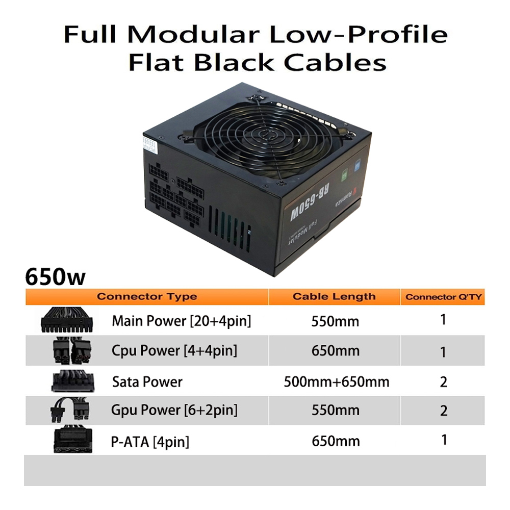 EasyPC| Ramsta RG1000 1000W 80+ Gold Fully Modular Power Supply ...