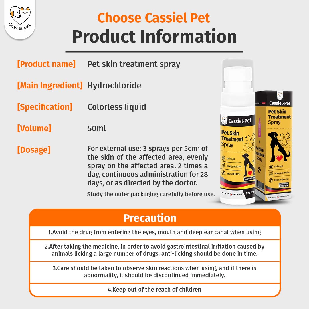 Cassiel Pet Antifungal Wound Spray For Itching,Ringworm,Mange,Anti Tick ...