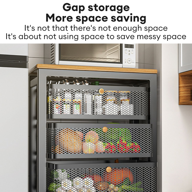 3/4/5 Layers Kitchen Rack Dustproof Storage Cabinet Carbon Steel Multi ...