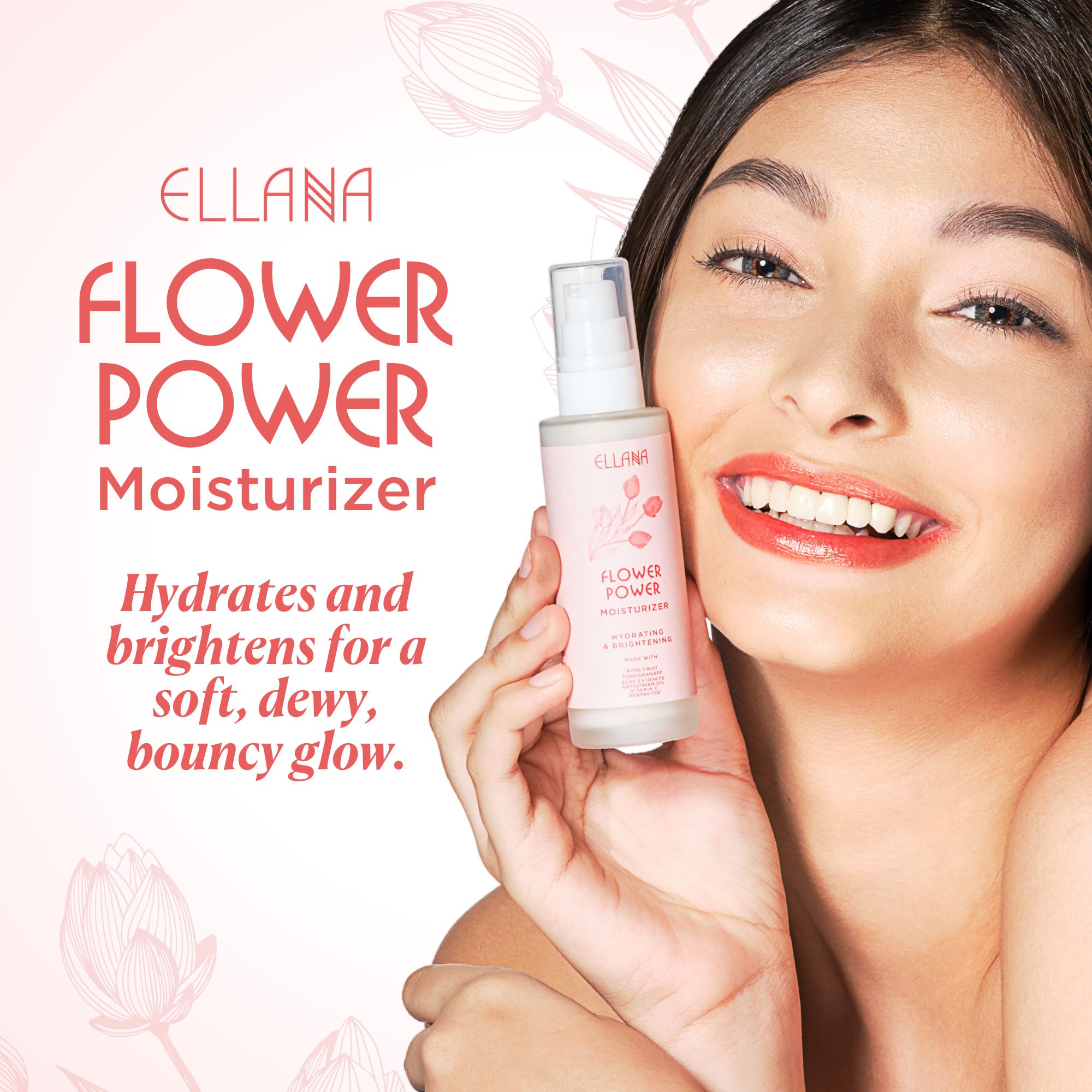 Ellana Flower Power Moisturizer 72 Hours Hydrating and Brigthening For ...