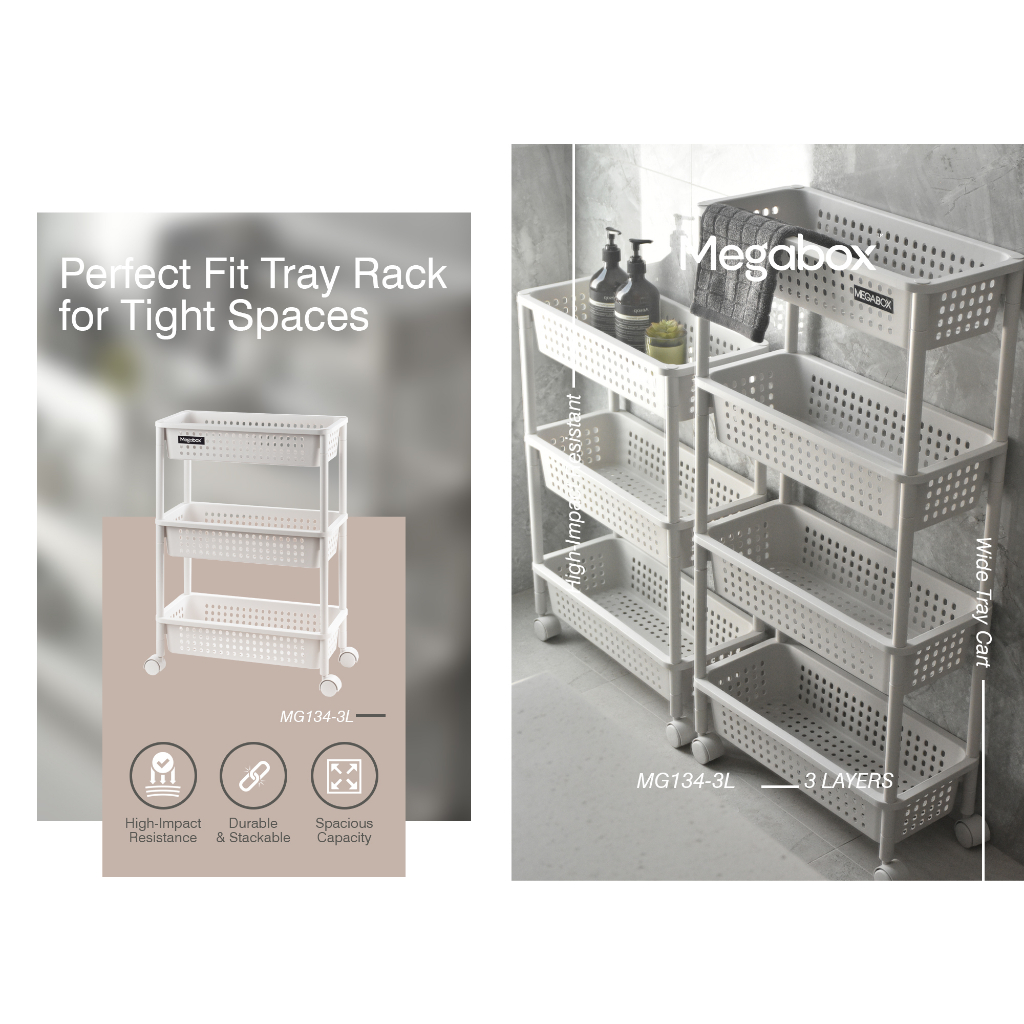 MEGABOX by DIY Hardware MG-134 Wide Tray Cart 3 Layers | Shopee Philippines