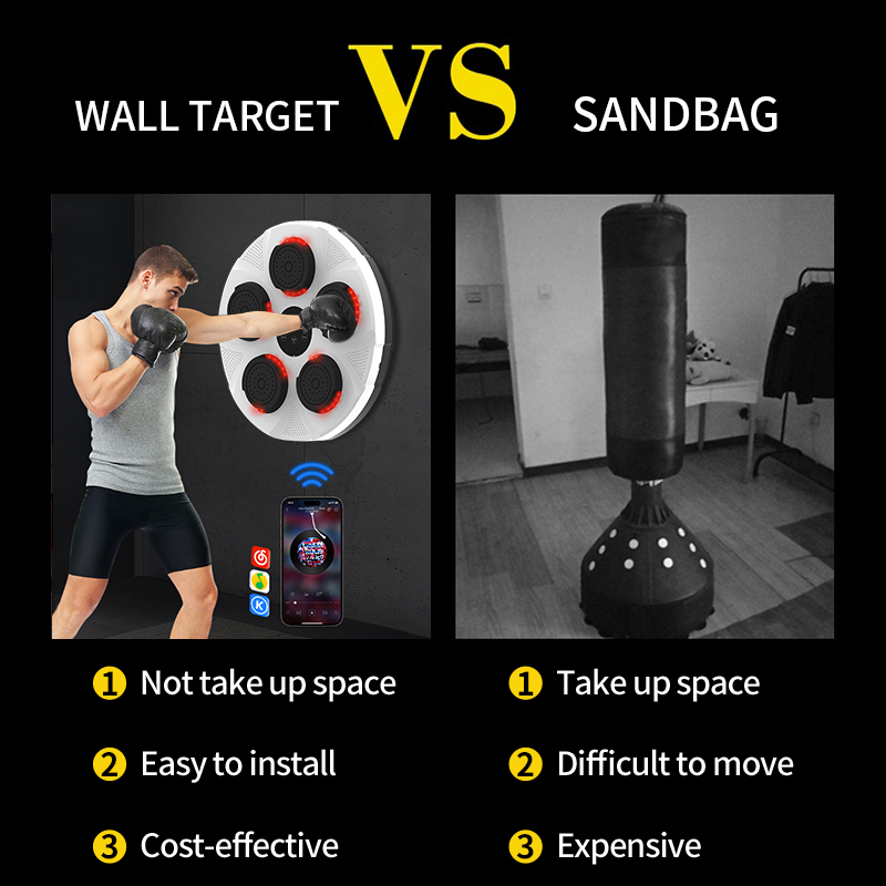 【TOP SALE】Wall Punching Pad kicking targets Muisc Electronic Boxing ...