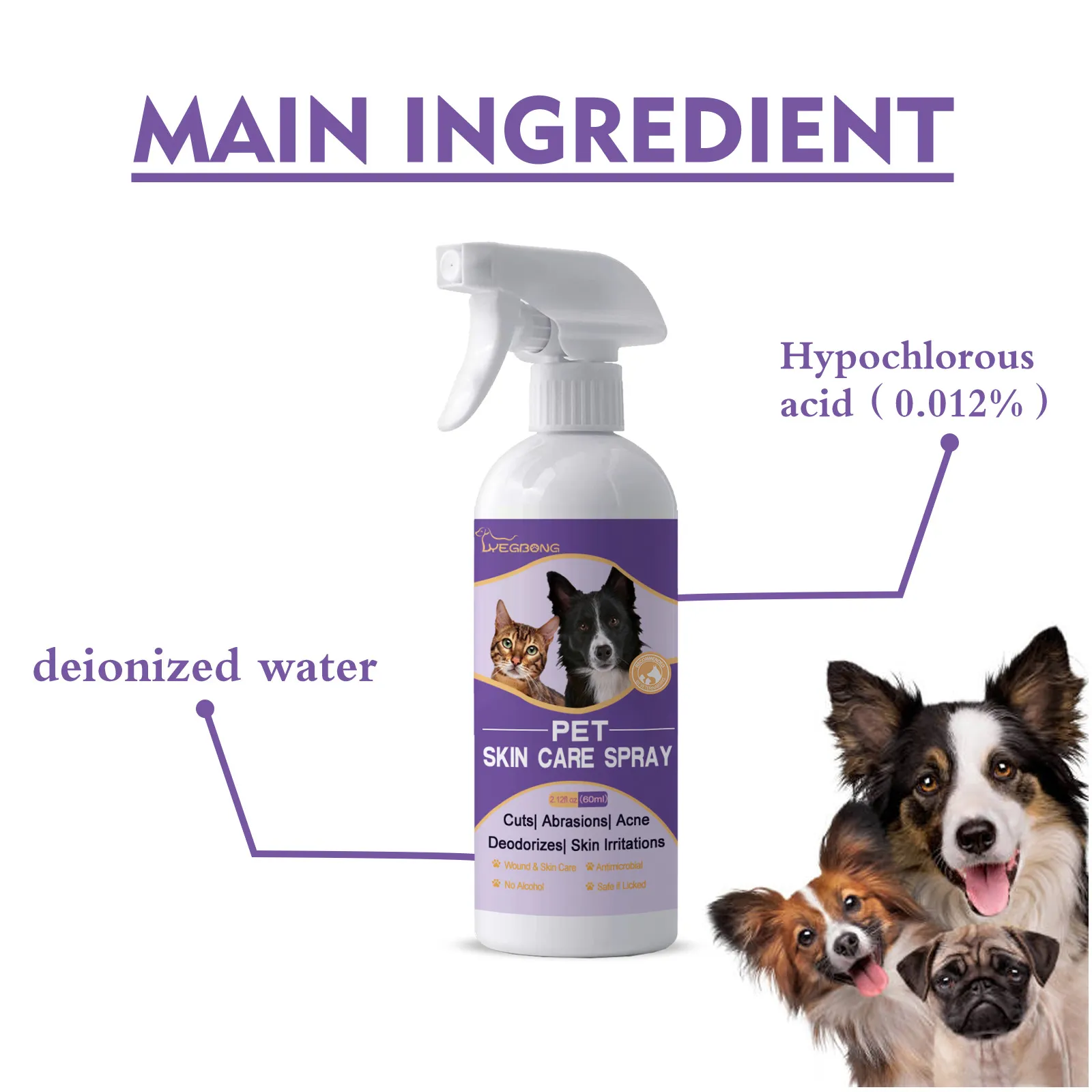 Pet Skin Spray Removes Anti-Fungal Dog And Cat Spray 60ML | Shopee ...