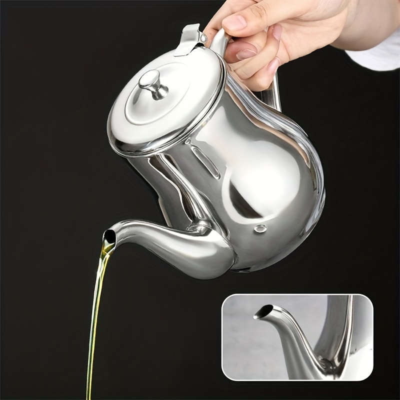 1pc Stainless Steel Oil Pot with Filter Perfect for Kitchen Storage (13 ...