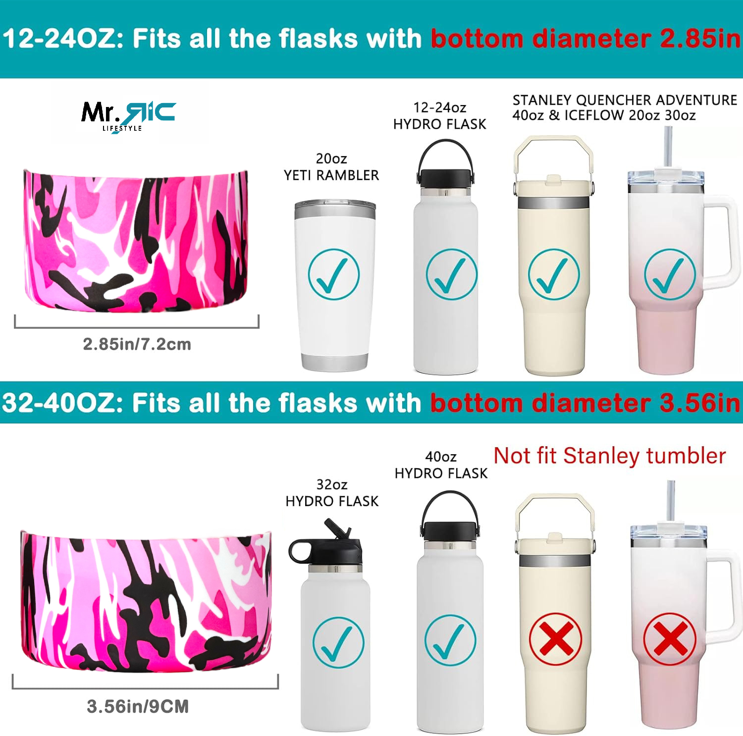 12oz-40oz Protective Flask Silicone Boot Cover Special Pattern Sleeve ...