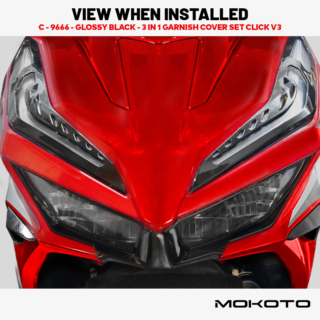 MOKOTO HONDA CLICK V3 3IN1 GARNISH SET COVER HEADLIGHT TAIL LIGHT ...
